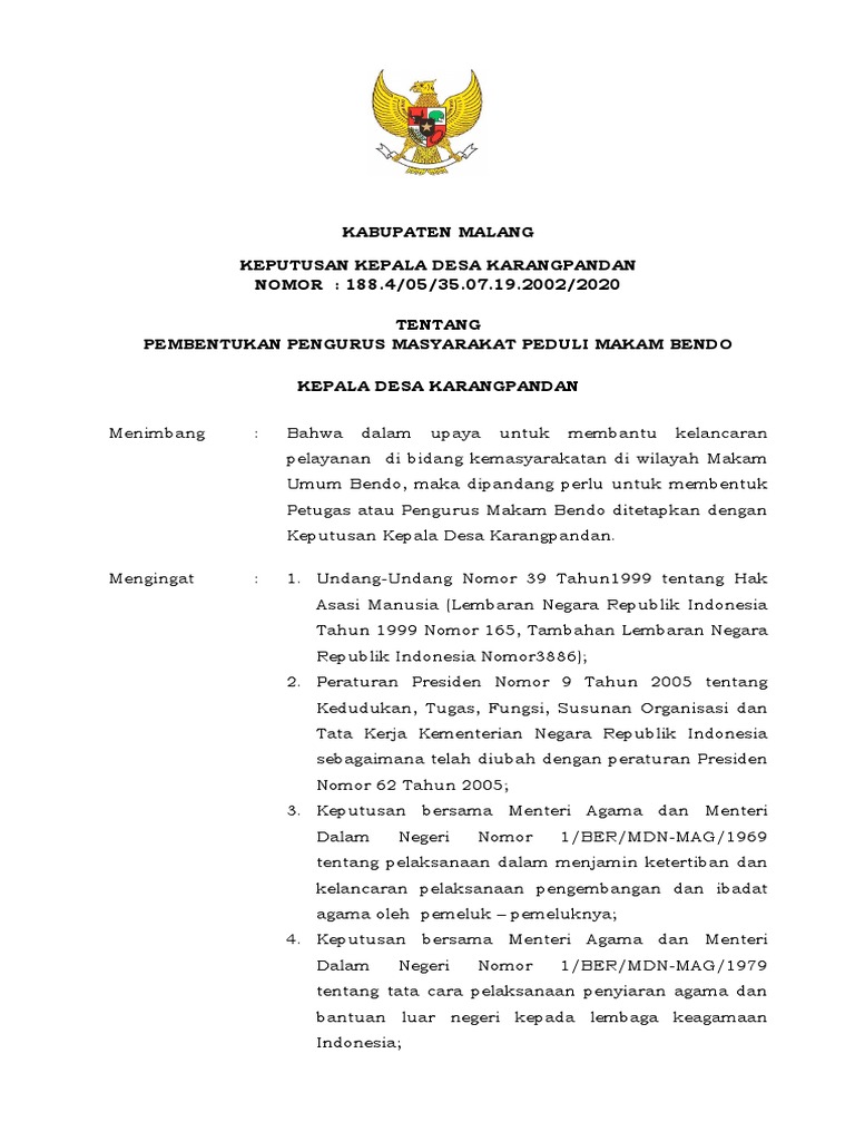 SK Masyarakat Peduli Makam | PDF