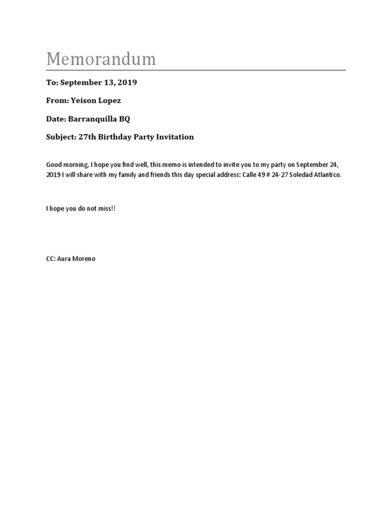 27th Birthday Party Invitation Memo | PDF | Art | Mystery, Thriller ...