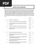 Driver Behaviour Questionnaire | PDF | Traffic | Speed Limit