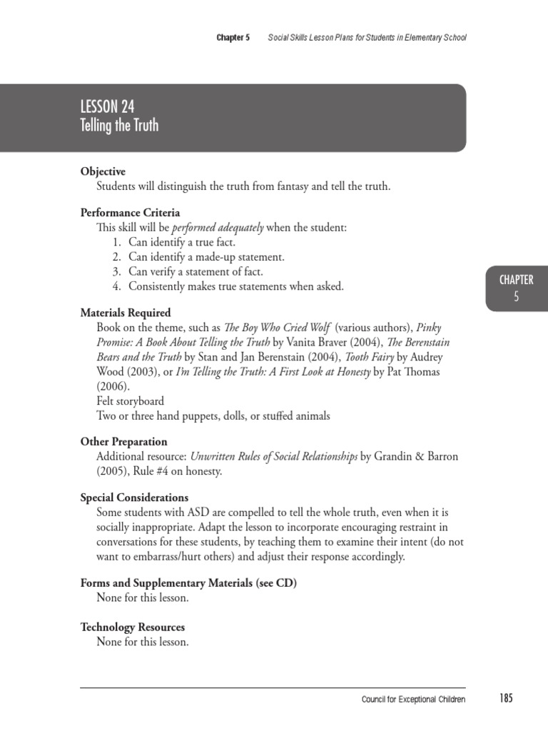 Lesson 24 Telling The Truth: Objective Performance Criteria | PDF ...