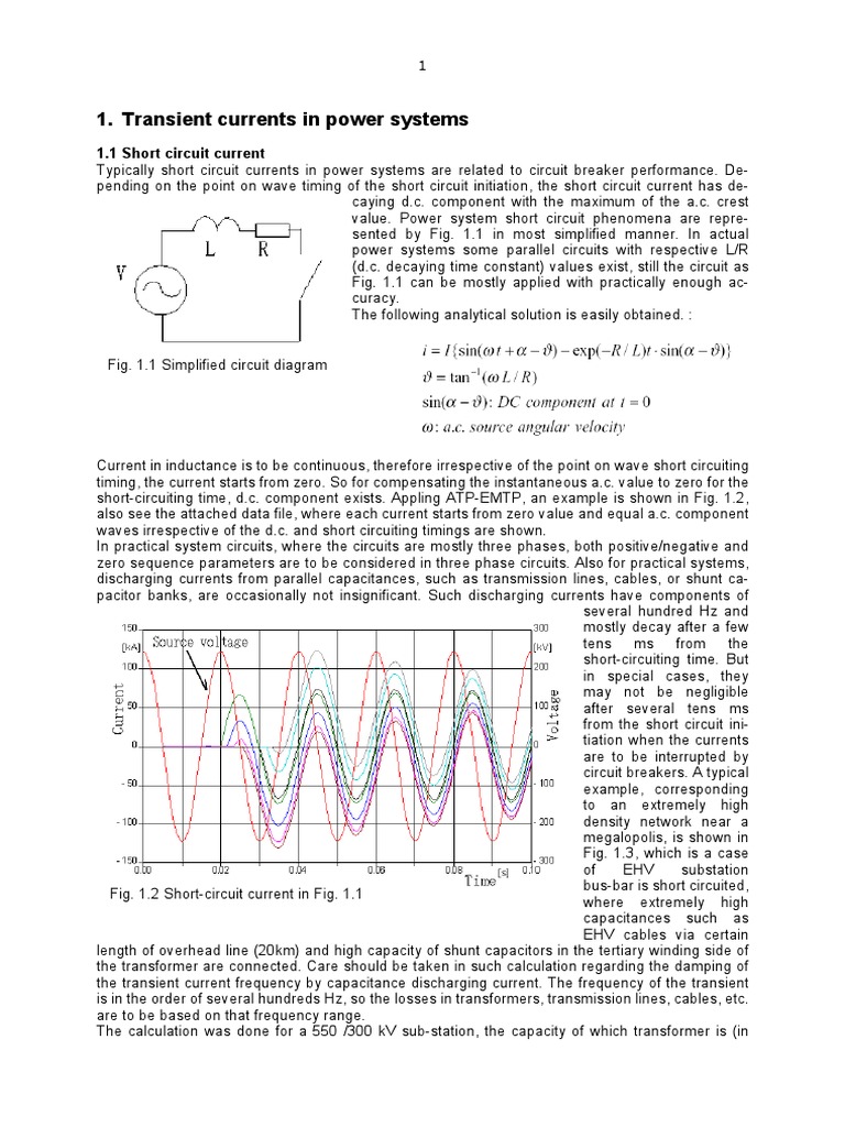 Transient Current in Power System | PDF | Transformer | Capacitor
