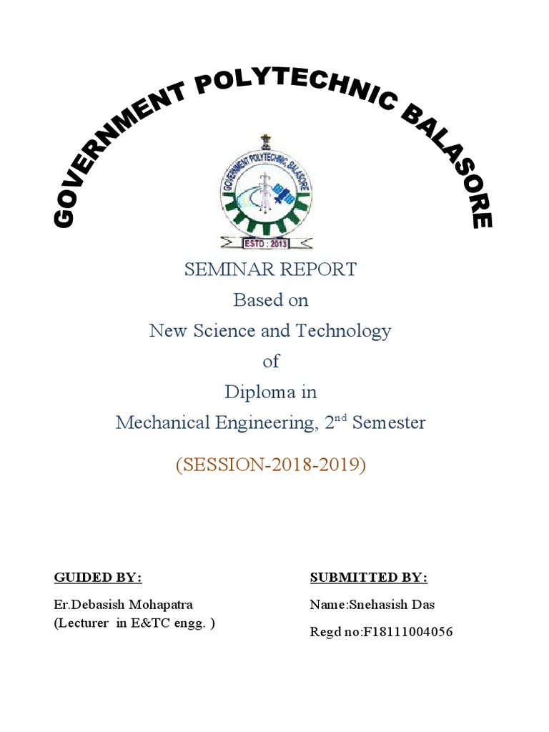 Seminar Front Page 2nd Semest | PDF | Science & Mathematics ...