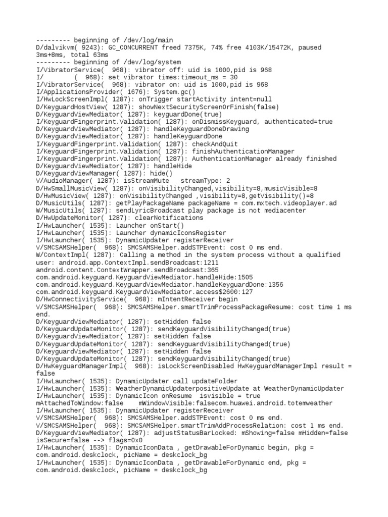 Android System Log Analyzer | PDF | Mobile Technology | Telecommunications