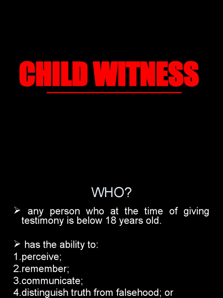 Child Witness Testimony Guidelines | PDF | Wellness