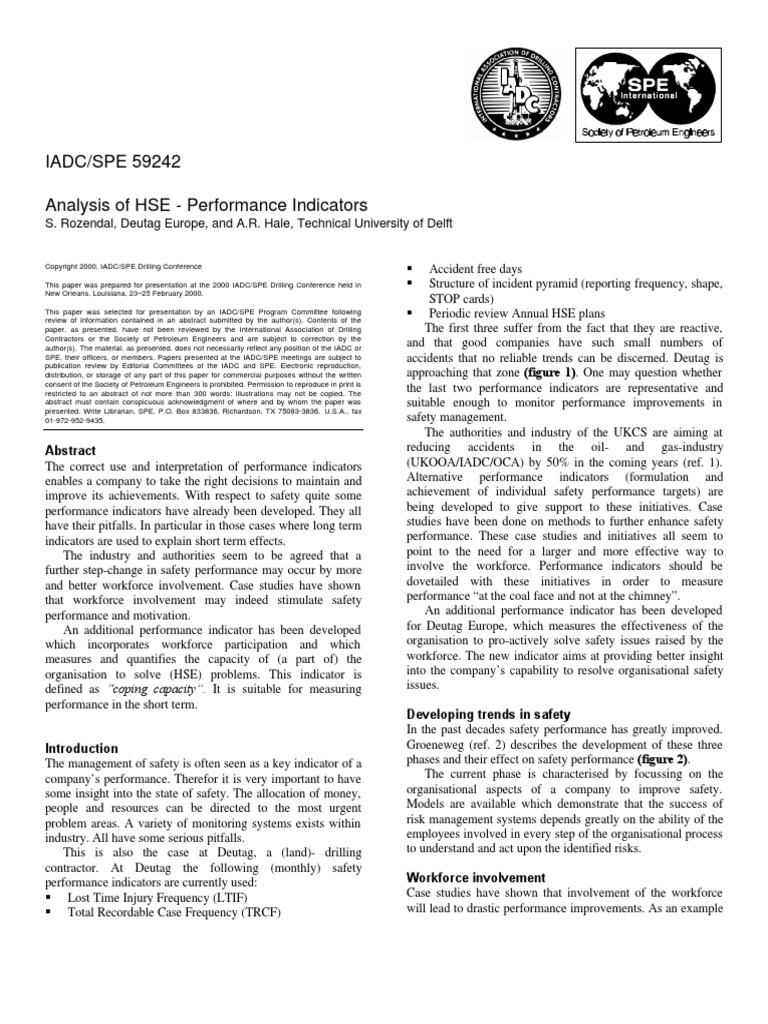 Analysis of HSE - Performance Indicators PDF | PDF | Performance ...