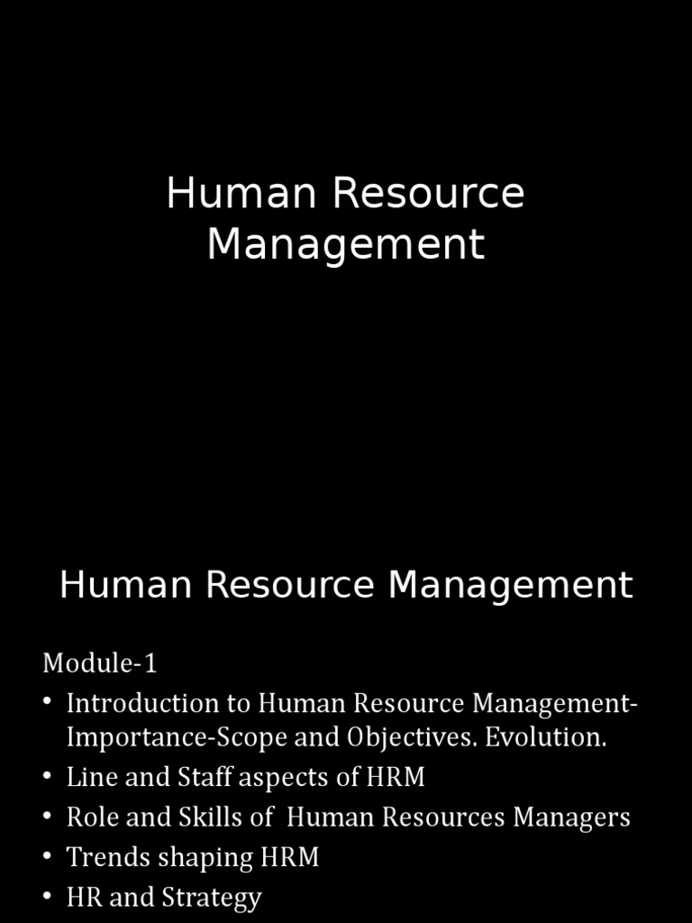 Module 1 | PDF | Human Resource Management | Human Resources