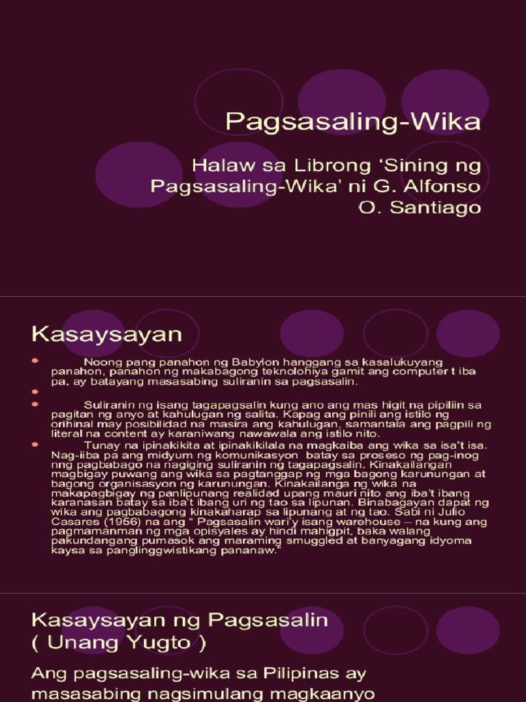 Pagsasaling Wika | PDF