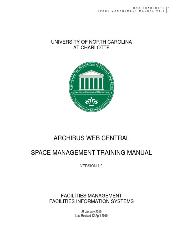 UNC Charlotte Space Management Manual | PDF | World Wide Web | Internet ...