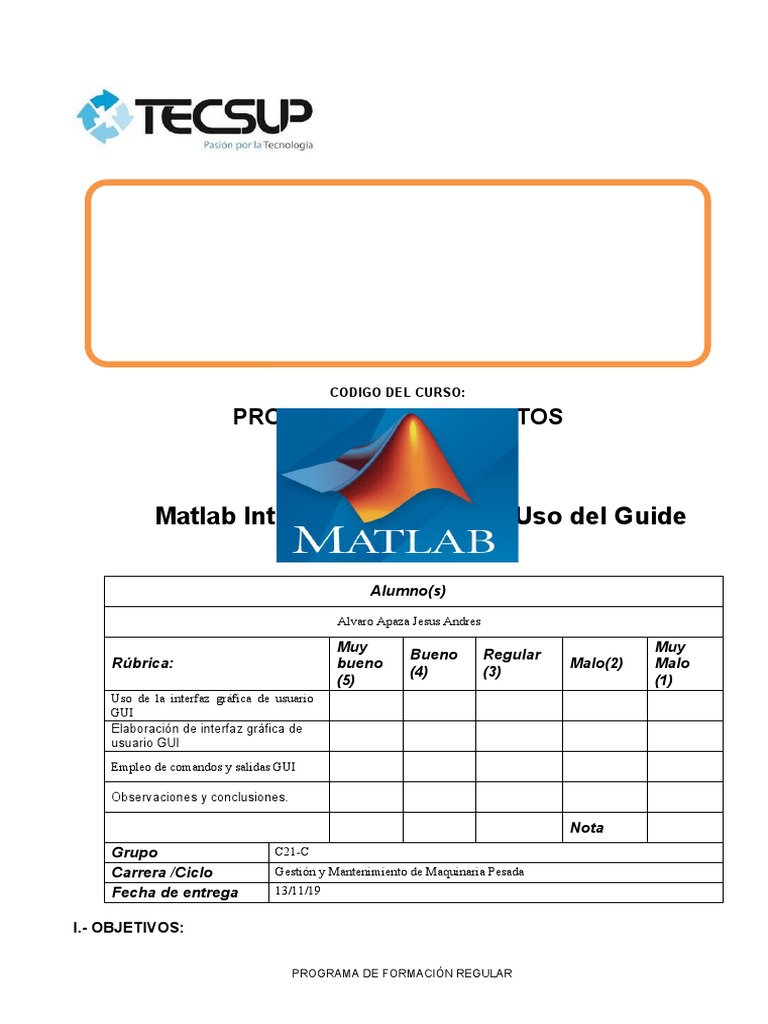 Lab 05 - Matlab Introduccion Al GUI & Uso Del Guide | PDF | Interfaces ...