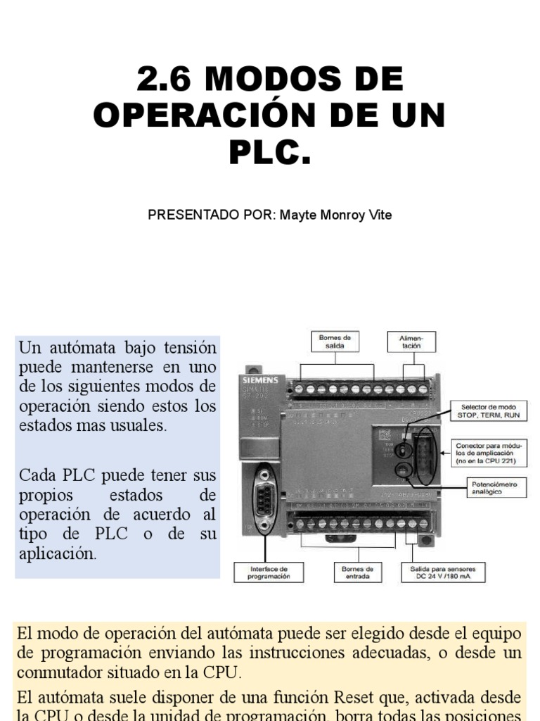 Modos de Operación de un PLC | PDF | Controlador lógico programable ...