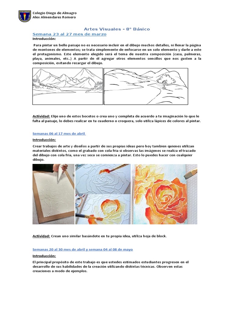 Actividades Artes Visuales 8° | PDF | Dibujo | Diseño