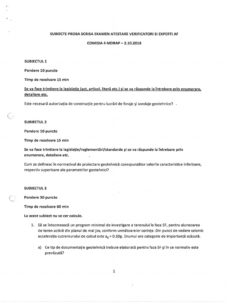 Subiecte Examen Verificatori 2018 - Cerinta Af PDF | PDF