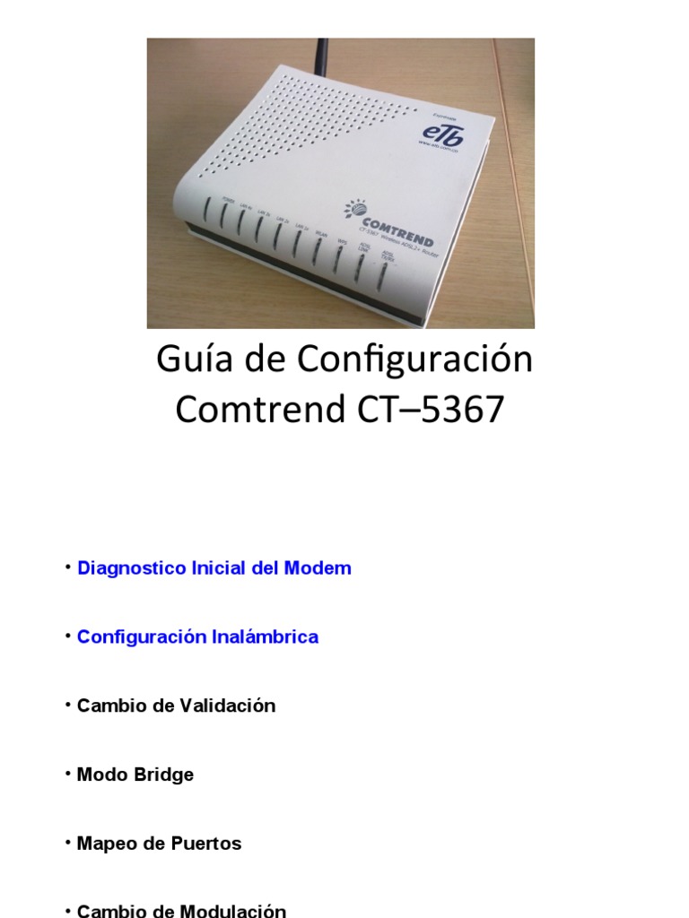 Configuracion Comtrend CT-5367 | PDF | Módem | Tecnología de medios