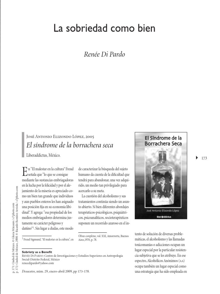 Sindrome de La Borrachera Seca | PDF | Alcoholismo | Neurosis