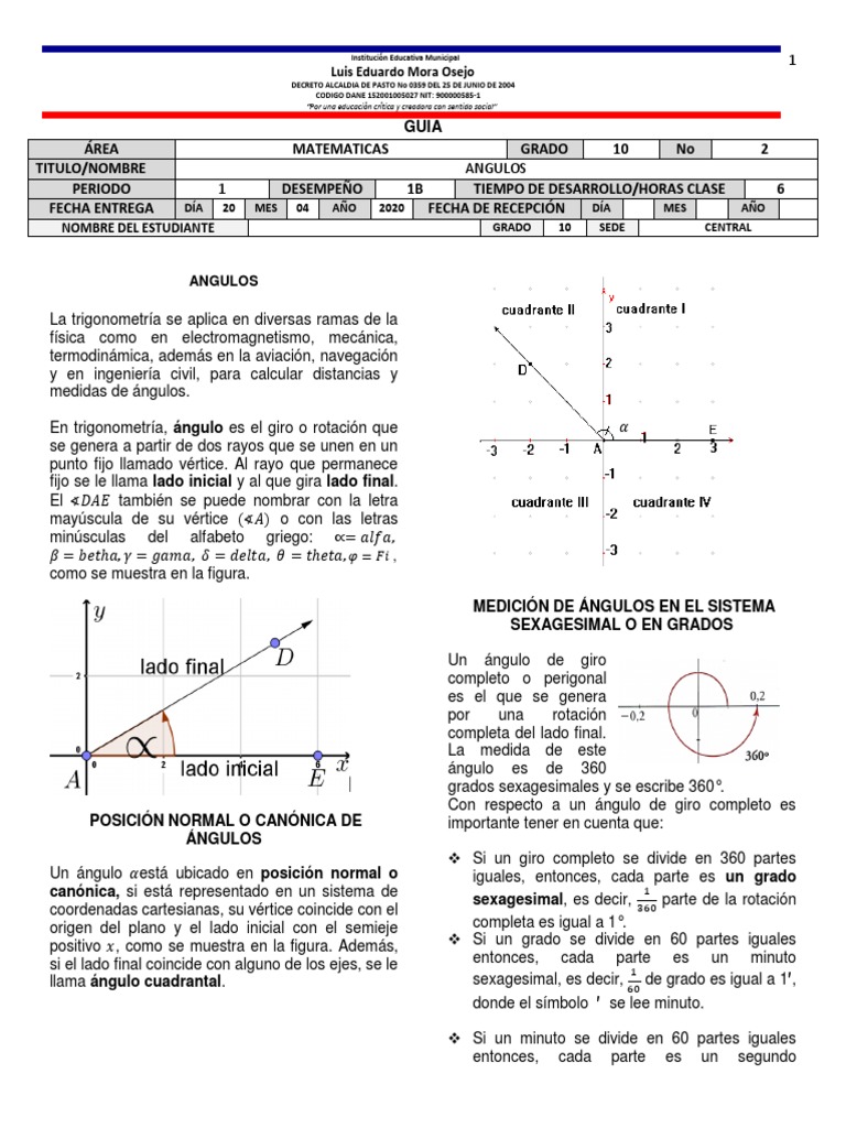 Guias de Matematicas Grado Decimo PDF | PDF | Medida Geométrica | Geometría