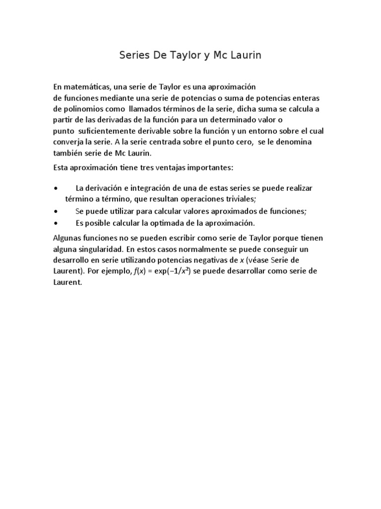 Series de Taylor y MC Laurin | PDF | Métodos y materiales de enseñanza ...