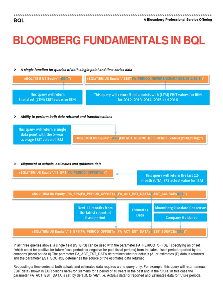 Bloomberg BQL FactSheet | PDF | Business | Computing And Information ...