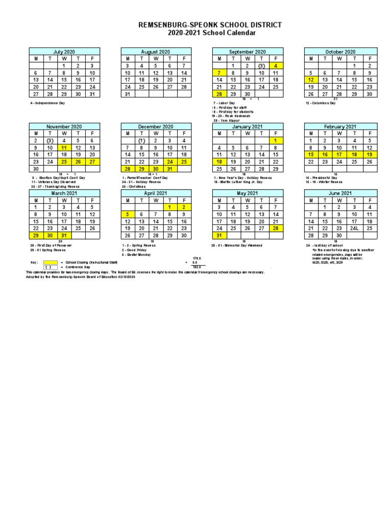 2020-2021 School Calendar - Final | PDF | Festival | Public Holiday