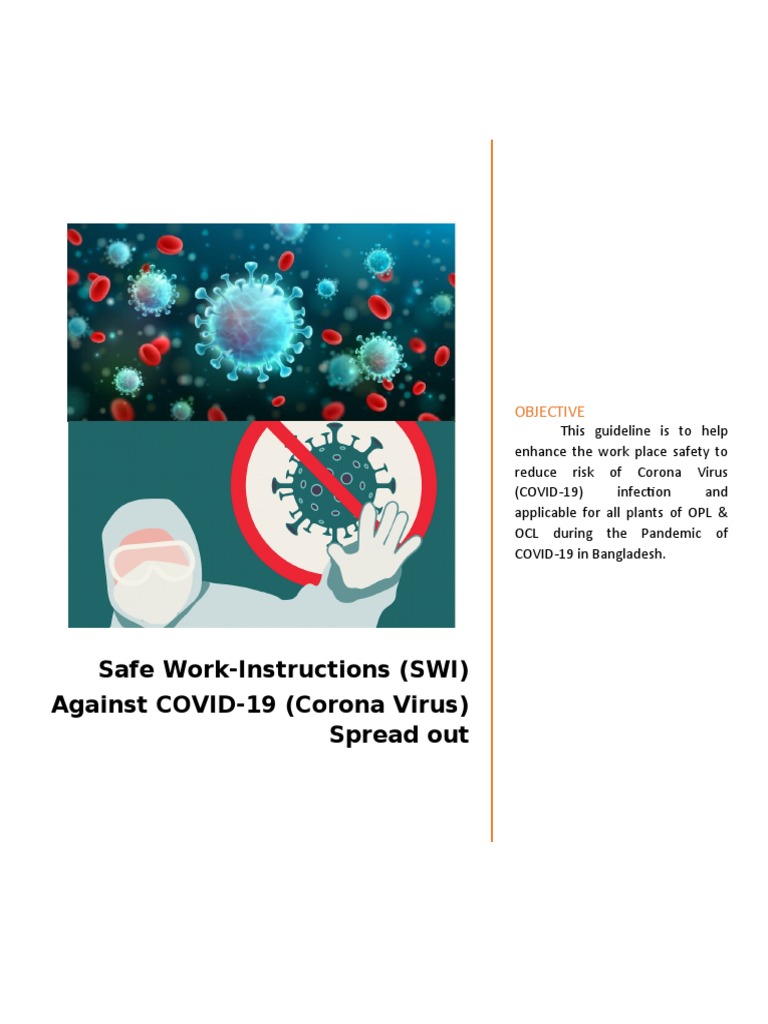 Safe Work-Instructions (SWI) Against COVID-19 (Corona Virus) Spread Out ...
