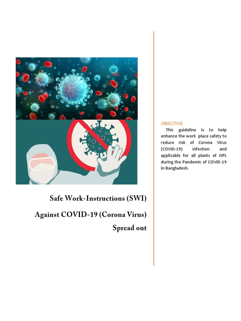 Safe Work-Instructions (SWI) Against COVID-19 (Corona Virus) Spread Out ...