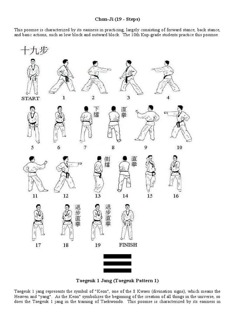 Chon-Ji (19 - Steps) | PDF | Taekwondo | Korea