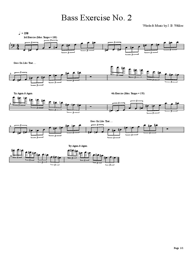 Bass Exercises - Bass Exercises No 2 | Download Free PDF | Sound