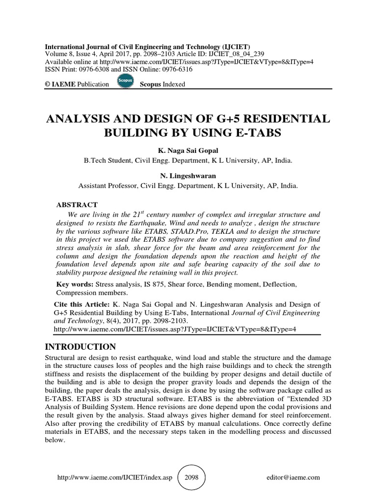 Analysis and Design Buildin and Design of G+5 Residential Building by ...