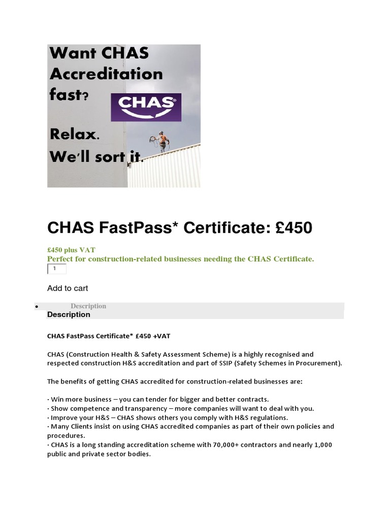 Obtaining CHAS Certification Made Easy: FastPass Package for ...