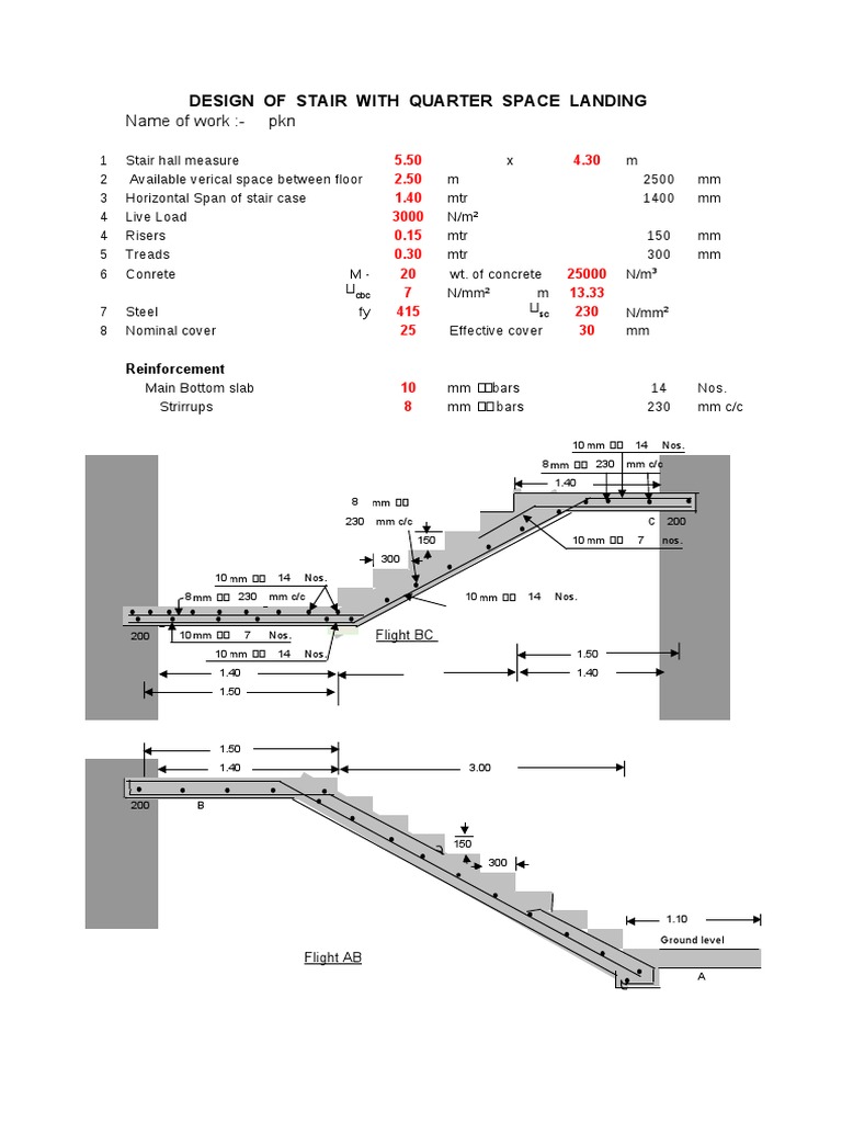 Quarter Space Landing Stair Design | PDF | Stairs | Architectural Elements
