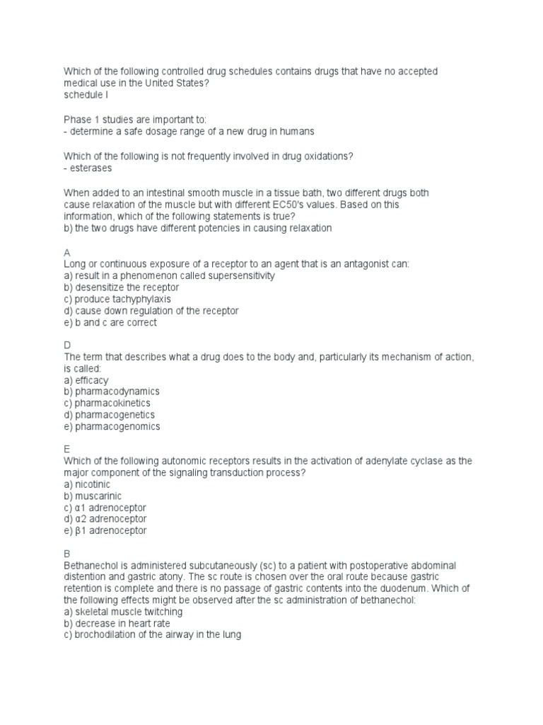 Intro To Pharmacology Study Guide | PDF | Acetylcholine | Receptor ...