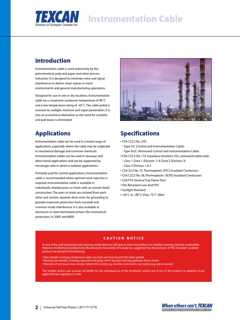 Texcan Instrumentation General Specifications and Standard Design ...