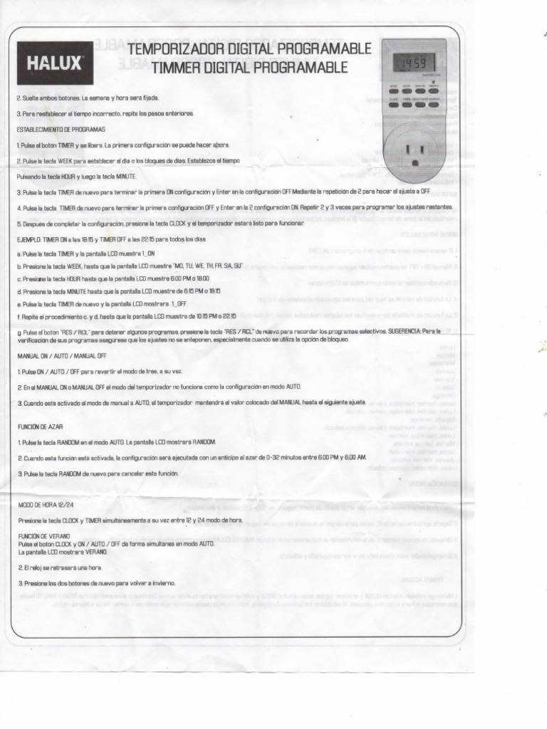 Manual Timer TS-EU1001 | PDF