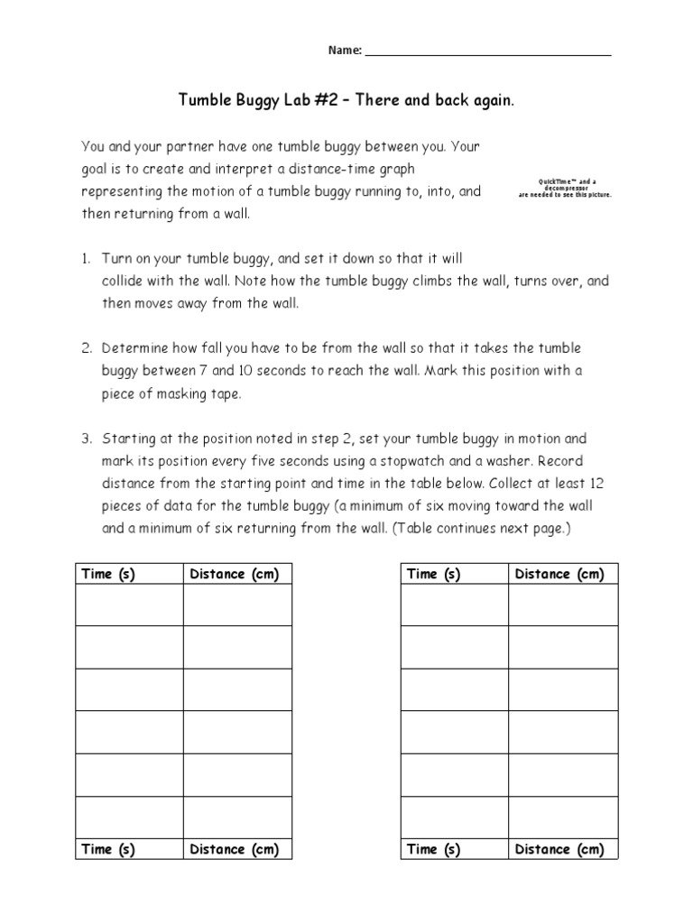 Tumble Buggy Lab #2 - There and Back Again.: Name | Download Free PDF ...