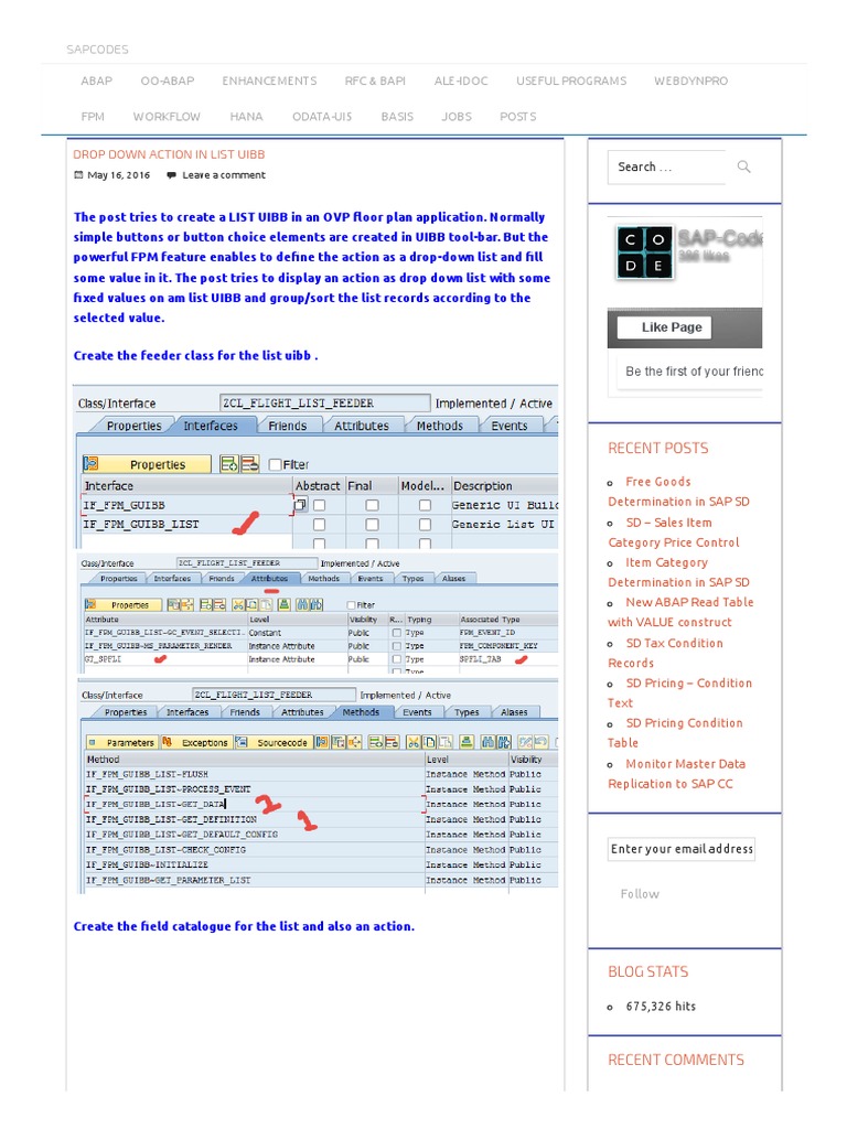 Drop Down Action in LIST UIBB - SAPCODES PDF | Download Free PDF ...