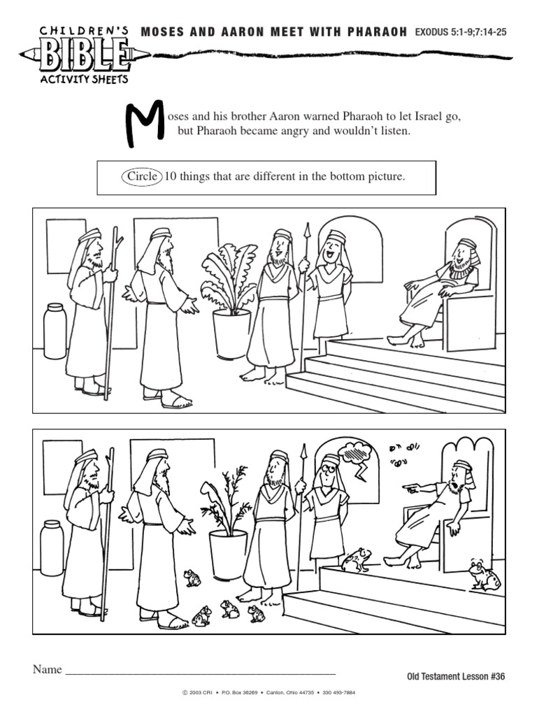 Moses and Aaron Meet Pharaoh Worksheet | PDF