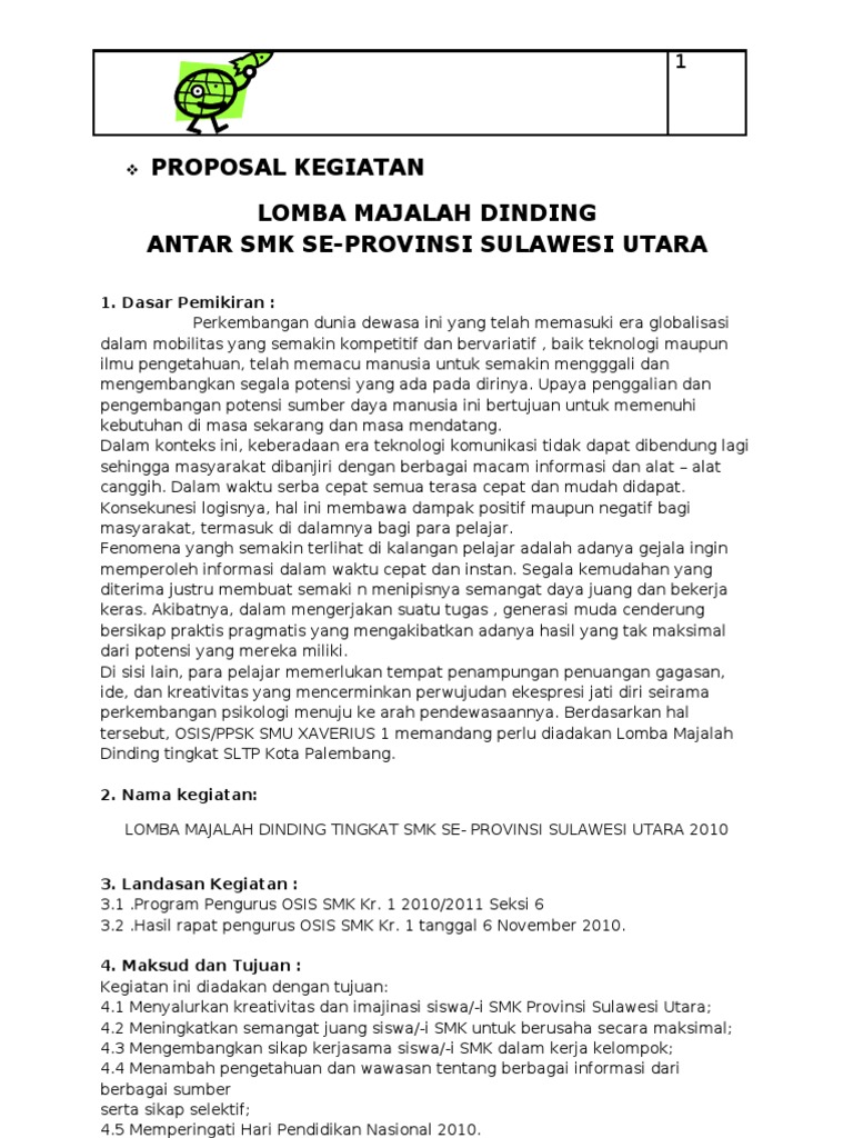 Proposal Kegiatan Lomba Majalah Dinding | PDF