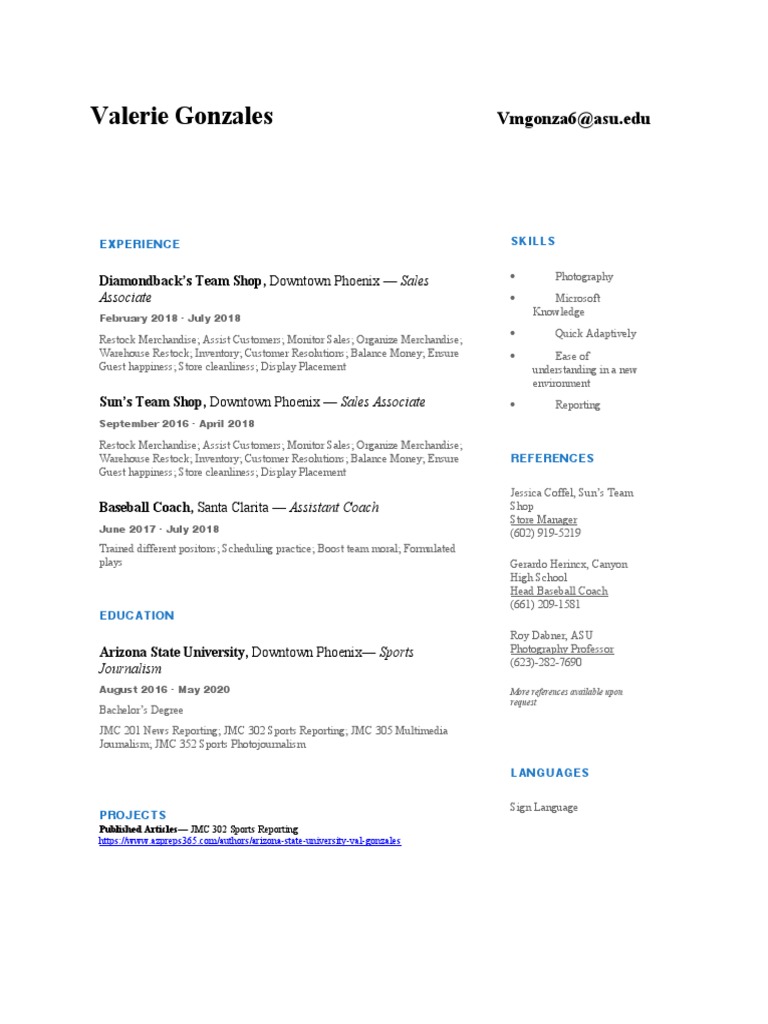 Valerie Gonzales Resume 2019 | PDF | Communication | Business