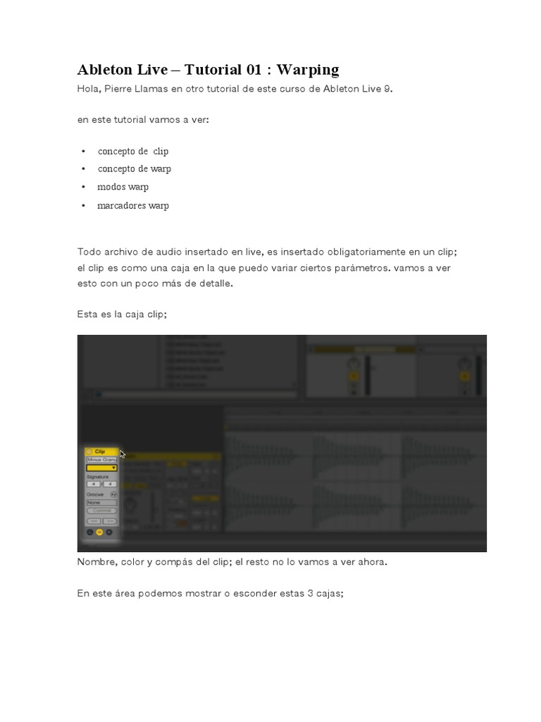 Ableton Live Tutorial 01 Warping Pdf Tempo Entretenimiento