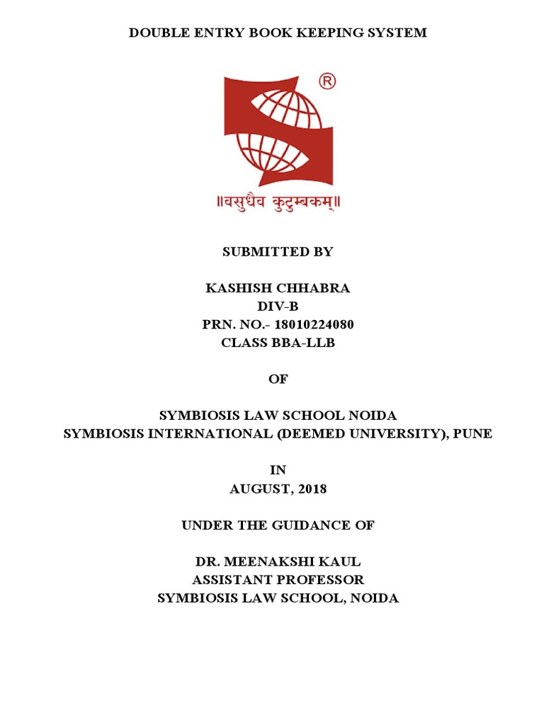 Double Entry Book Keeping System | PDF | Debits And Credits | Bookkeeping