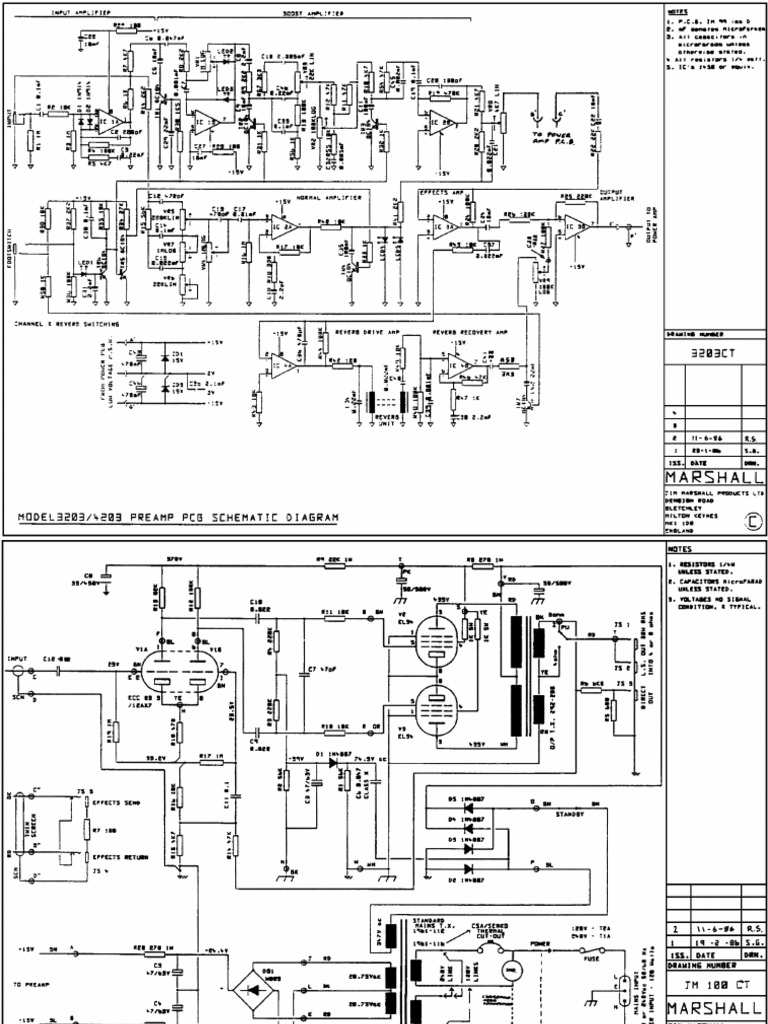 Marshall JCM800 Artist 30W 4203 Schematic PDF | PDF