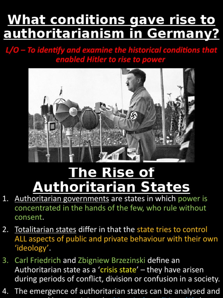 What Conditions Gave Rise To Authoritarianism in Germany? | PDF ...