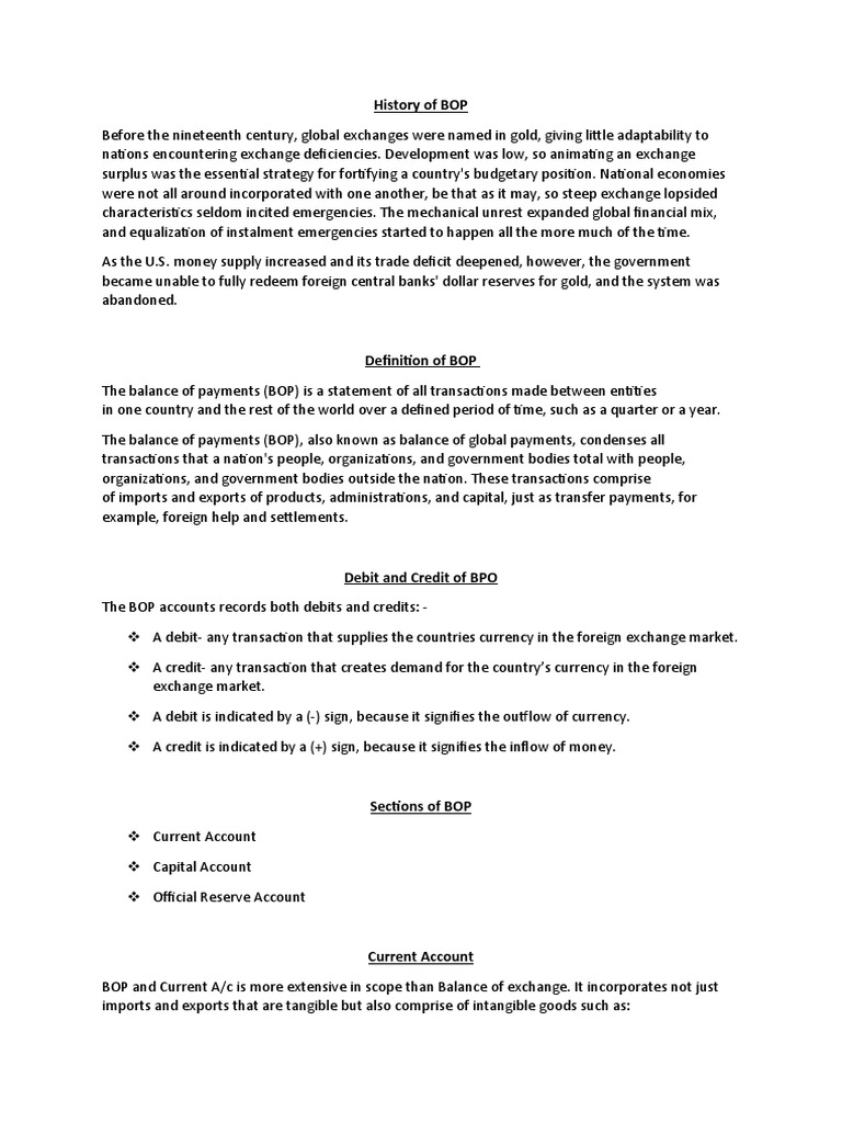 History of BOP | PDF | Capital Account | Special Drawing Rights
