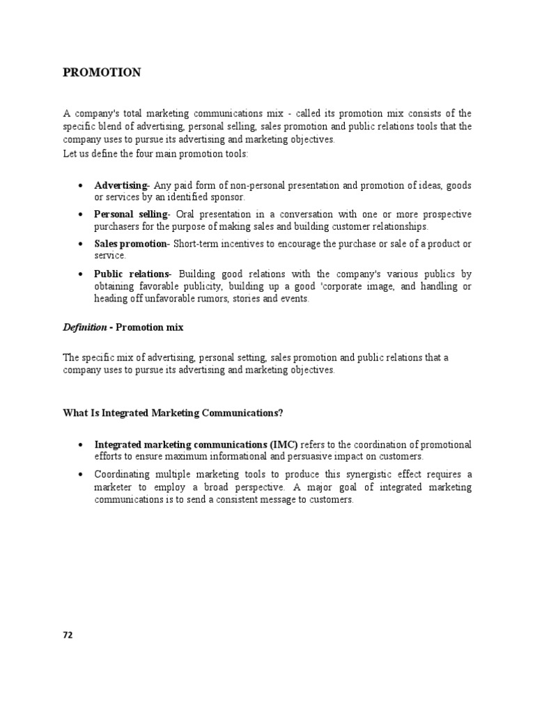 PROMOTION Notes | PDF | Sales | Advertising