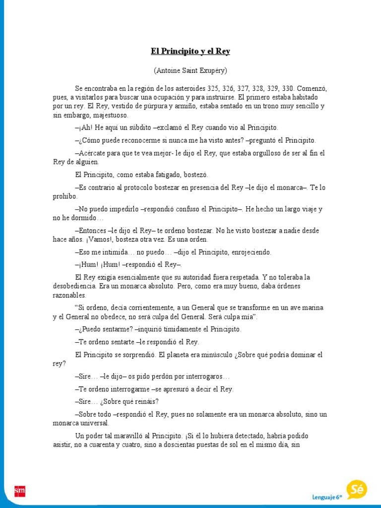 El Principito y El Rey | PDF | El Principito