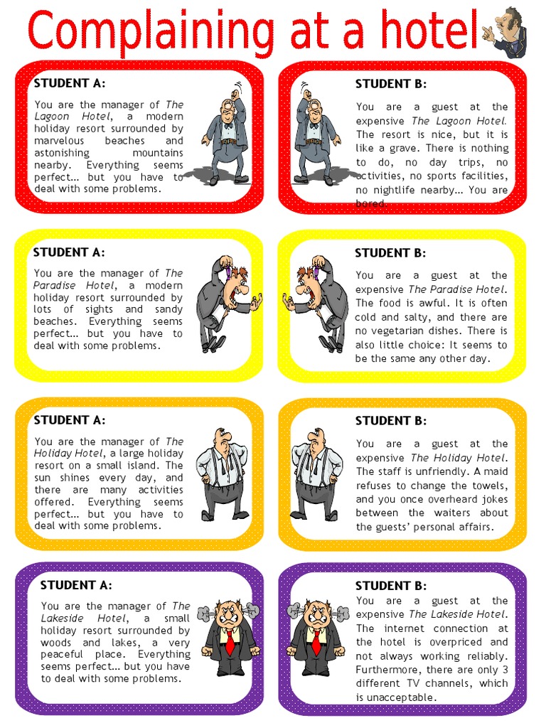 Hotel roleplays for problem solving | PDF | Tourism And Leisure | Hotel ...