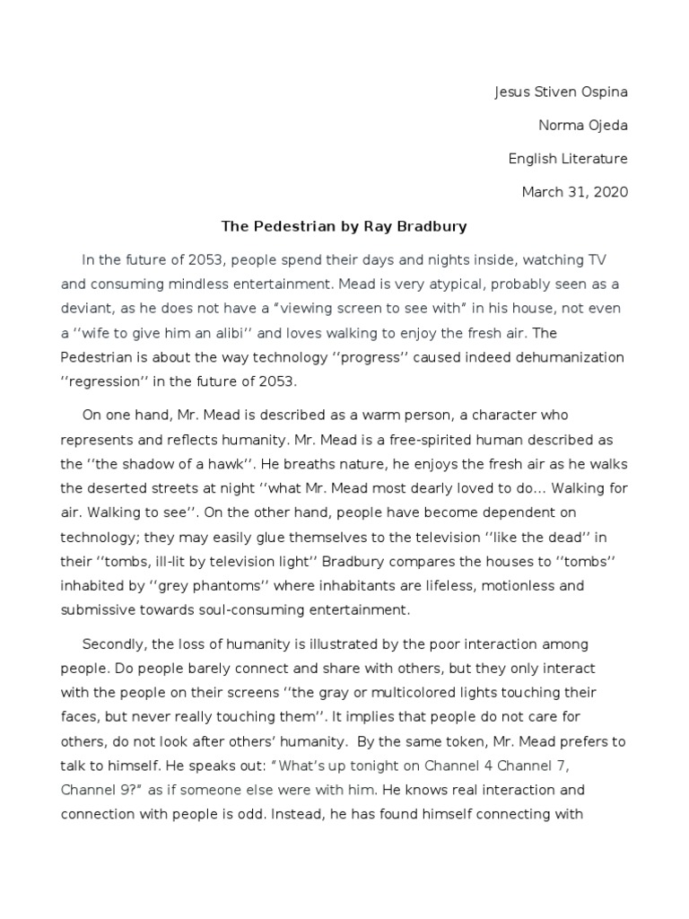 The Pedestrian Analysis | PDF