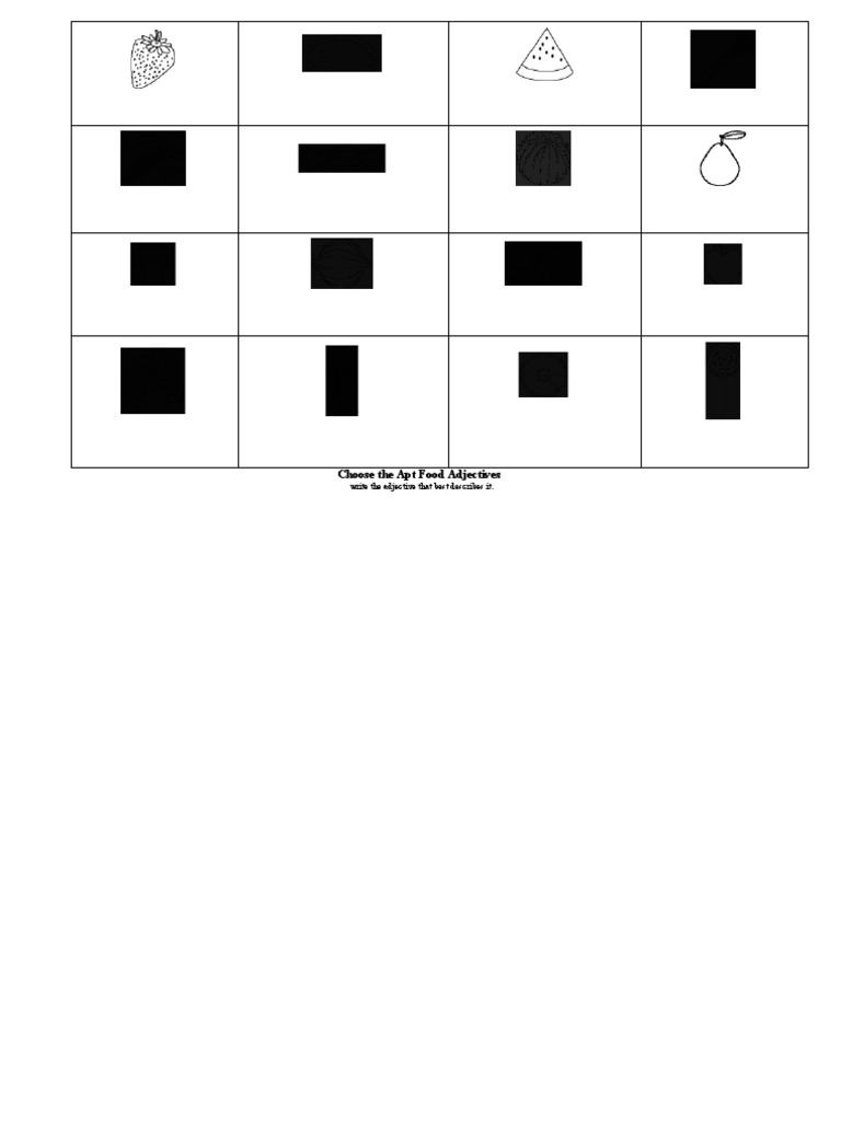 Choose The Apt Food Adjectives | PDF
