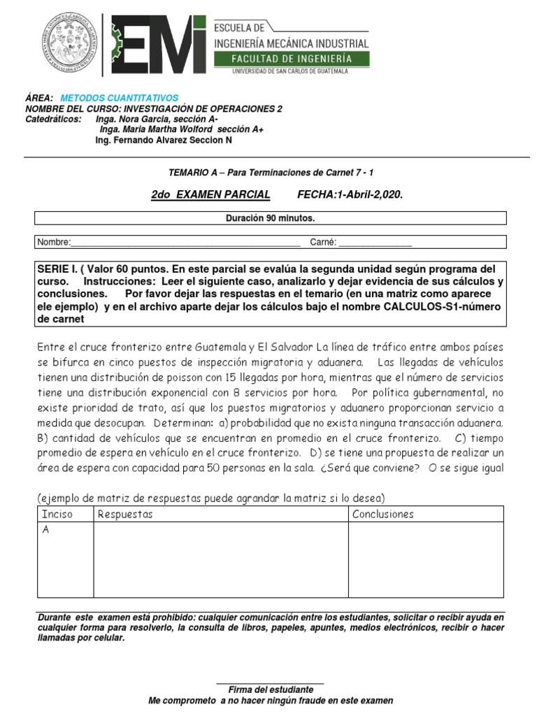 2do Parcial Temario A | PDF | Prueba (evaluación) | Science