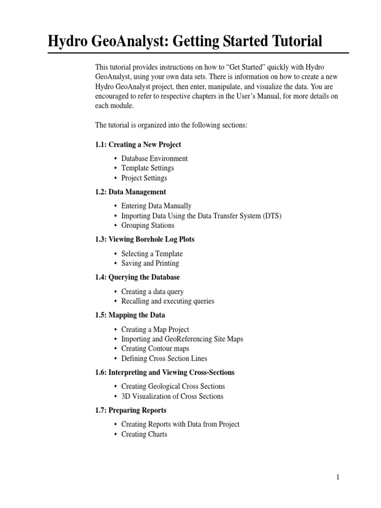 Hydro GeoAnalyst - Getting Started Tutorial PDF | PDF | Databases ...