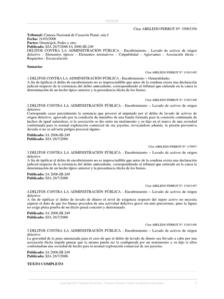 Fallo CNCP - Orentrajch | PDF | Lavado de dinero | Derecho penal Fallo CNCP - Orentrajch | PDF | Lavado de dinero | Derecho penal